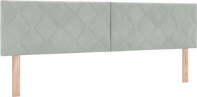 Postel s boxspringem s čelo Světle šedá 200 x 180 cm samet 3341534