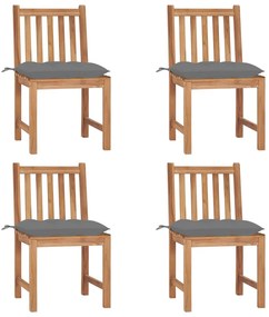 Zahradní židle 4 ks s poduškami masivní teak 3073104
