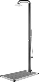 Zahradní sprcha s šedou základnou 230 cm nerezová ocel 3070794