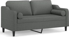 2místná pohovka s polštáři tmavě šedá 140 cm textil 3200846