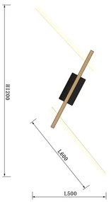 Wofi 7021-306- LED Stmívatelné nástěnné svítidlo RIMINI LED/40W/230V hnědá/černá