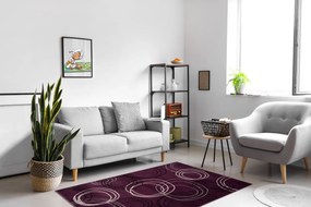 Alfa Carpets, Kusový koberec Circles lila, 80x150, fialová, chodba / předsíň