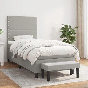 vidaXL Box spring postel s matrací 80 x 200 cm textil [3136471] Barva: světle šedá