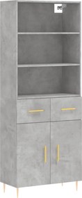 Skříň highboard betonově šedá 69,5x34x180 cm kompozitní dřevo 3200509