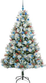 Umělý vánoční stromeček Zelená a bílá 210 cm PVC, kov a plast 3395195