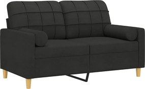 2místná pohovka s polštáři černá 120 cm textil 3200778