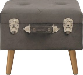 Stolička s úložným prostorem 40 cm šedá samet 329253