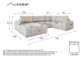 Světle hnědá rozkládací modulární rohová pohovka s úložným prostorem (pravý roh) Lulu – Miuform