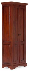 furniture-nabytek.cz - Masivní šatní skříň Catello z borovice, lakovaná, hnědá – 75×44×190 cm