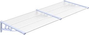 Vchodová stříška šedá a průhledná 239 x 90 cm polykarbonát 153693