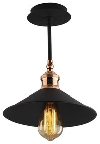 Černé závěsné svítidlo s kovovým stínidlem ø 24 cm Berceste – Opviq lights