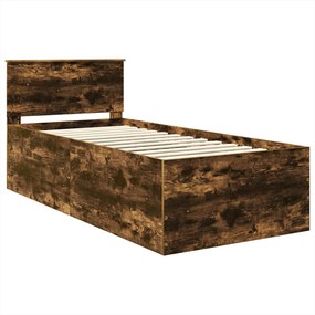 Rám postele s čelo Kouřový dub 75 x 190 cm Kompozitní dřevo 3408631