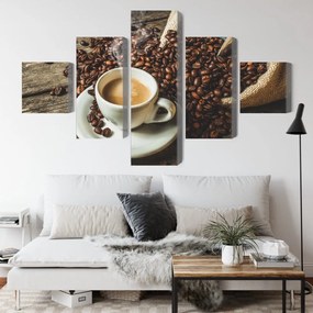 Vícedílný obraz Šálek Horké Kávy Nedostatek Nedostatek Přírodní plátno 250x150