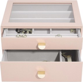 Krabička na šperky Stackers se 2 zásuvkami classic růžová