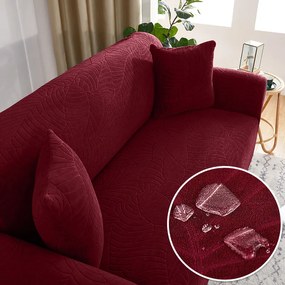 Elastický potah na pohovku či křeslo se vzorem - voděodolný Barva: Vínová, Rozměry: 2 sedadla