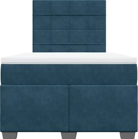 Box spring postel s matrací modrá 120 x 190 cm samet 3290862