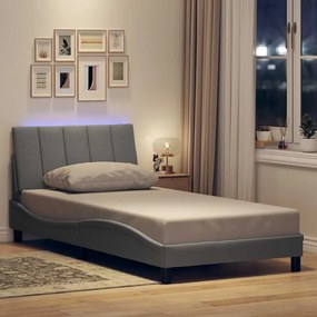 Rám postele bez matrace Hanko světle šedá 100 x 200 cm textil 3310440