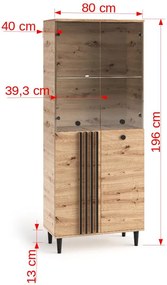 ADRK Furniture Vitrína LIVIA 06 SHC-LIV-06-ART-N006