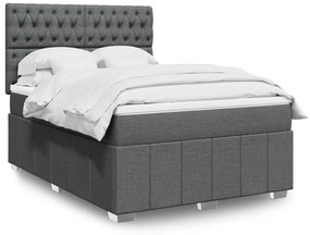 Box spring postel s matrací tmavě šedá 160x200 cm textil 3291727