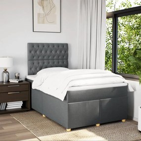 Box spring postel s matrací tmavě šedá 120x200 cm textil 3291255
