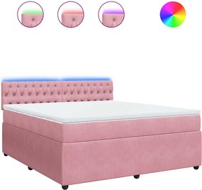 Box spring postel s matrací růžová 180x200 cm samet 3290117