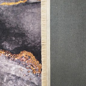 Protiskluzový koberec tmavě šedé barvy se vzorem Šířka: 80 cm | Délka: 150 cm