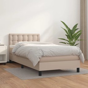 vidaXL Box spring postel s matrací 80 x 200 cm umělá kůže [3141091] Barva: cappuccino