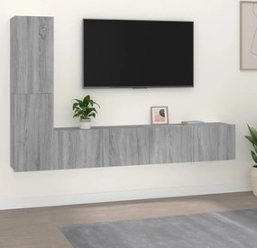 vidaXL 4dílný set TV skříněk kompozitní dřevo [3114314] Barva: Betonová šedá