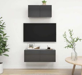 vidaXL 2dílný set TV skříněk dřevotříska [3079120] Barva: Betonová šedá