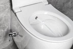 Isvea Isvea, SENTIMENTI CLEANWASH závěsná WC mísa, integrovaný ventil a bidetová sprška, Rimless, 36x51cm, bílá, 10ARS1101I