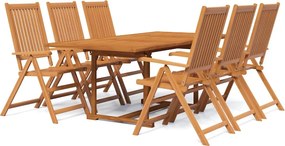 7dílný zahradní jídelní set masivní akáciové dřevo 150-200 cm 3079638