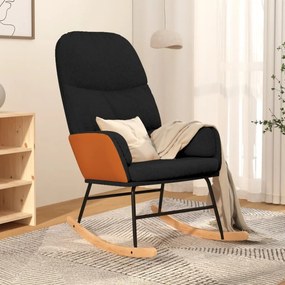 Houpací křeslo černé textil 341048