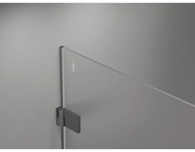 Mexen Lunar-B, výklopný sprchový kout levý 80 x 80 cm, 8mm čiré sklo, grafitový profil, 832-080-080-95-00-L