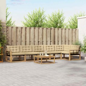 Venkovní pohovková souprava 7 ks Bílá a béžová 3388763