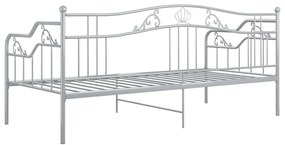 Rám postele/pohovky šedý kovový 90 x 200 cm,  324763