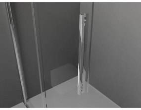 Mexen Velar L, posuvná sprchová zástěna Walk-in 90 x 200 cm, 8mm sklo námraza, chromová, 871-090-003-33-01