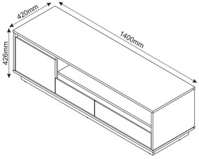 Sconto TV komoda MILTON RTV 140 dub sonoma