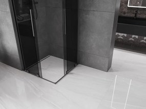 Mexen Velar Duo, sprchový kout s posuvnými dveřmi 80 x 80 cm, 8mm šedé sklo, broušený grafit, 871-080-080-42-95