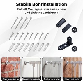 Costway 3 TLG. Baby gate with double locking a two-sided swivel mechanism safety