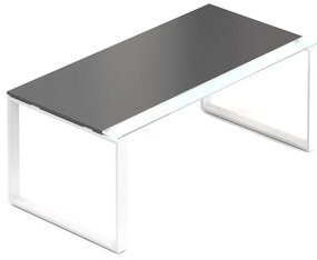 Stůl Creator 180 x 90 cm, bílá podnož, 2 nohy, antracit