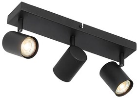 Moderní stropní svítidlo černé 3-světelné nastavitelné obdélníkové - Jeana