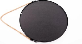 Závěsné zrcadlo v kovovém rámu, průměr 37 cm