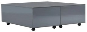 283726 vidaXL Konferenční stolek šedý s vysokým leskem 100 x 100 x 35 cm