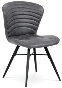 Jídelní židle HC-442 GREY3 látka šedá vintage, kov černý mat