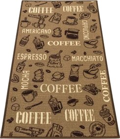 Protiskluzový koberec / běhoun Coffee 04 hnědý / béžový
