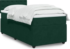 Box spring postel s matrací tmavě zelená 90x190 cm samet 3289917
