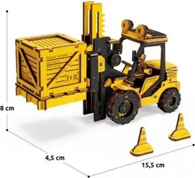 RoboTime dřevěné 3D puzzle Vysokozdvižný vozík / od 8 let / 139 dílků