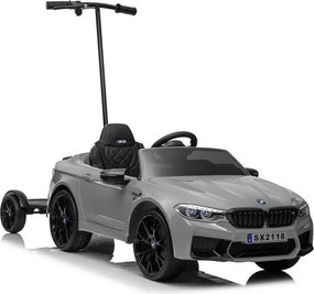 LEAN CARS Elektrické autíčko BMW M5 s rodičovskou platformou stříbrné lakované
