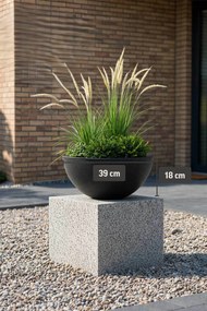 Mísa na květiny CUENCO, sklolaminát, výška 18 cm, antracit