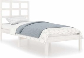 Rám postele bílý masivní dřevo 75 x 190 cm malé jednolůžko 3105431